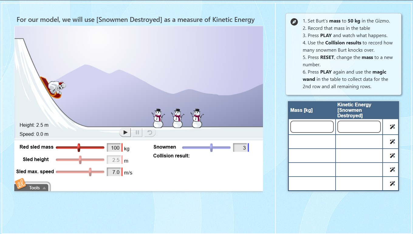 Kinetic and Potential Energy Investigation | ExploreLearning Gizmos